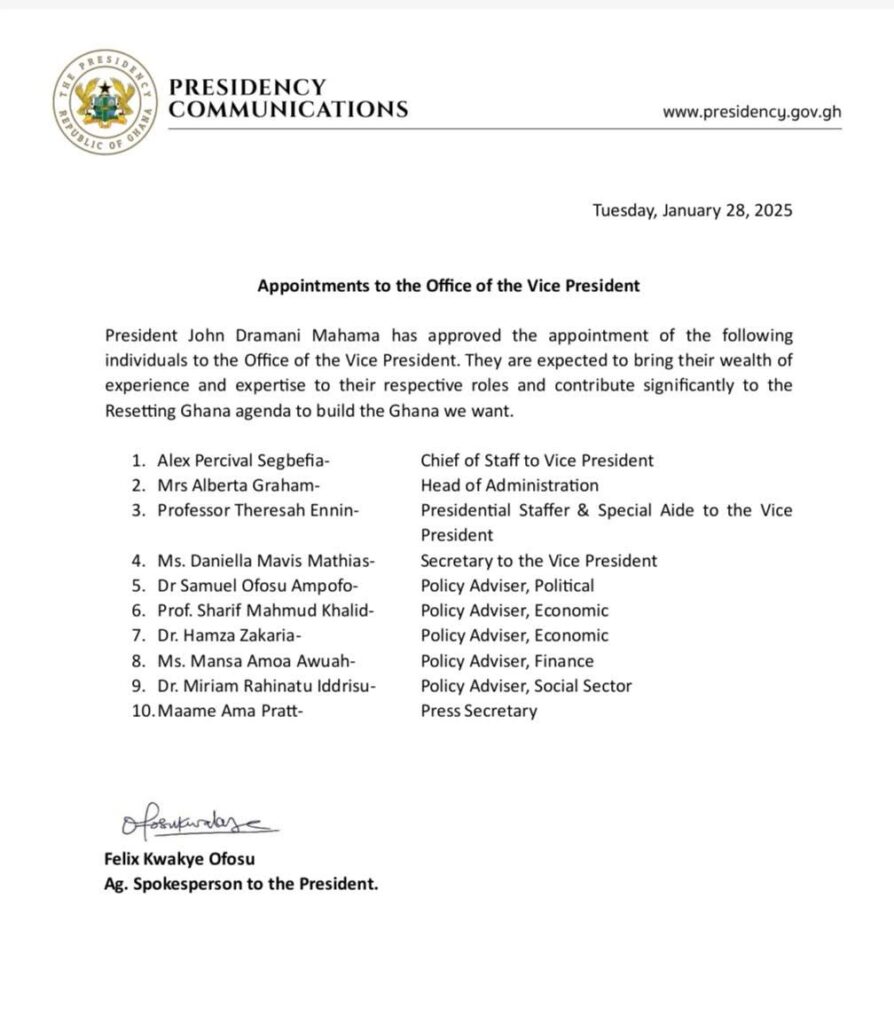 Hon Alex Segbefia leads the Vice President’s Office as Chief of Staff ...