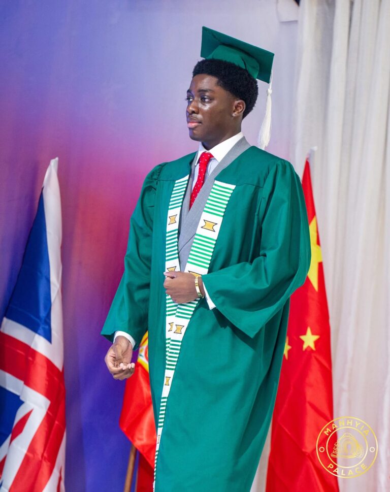 Asantehene Otumfour Osei Tutu II attends the graduation ceremony of his ...