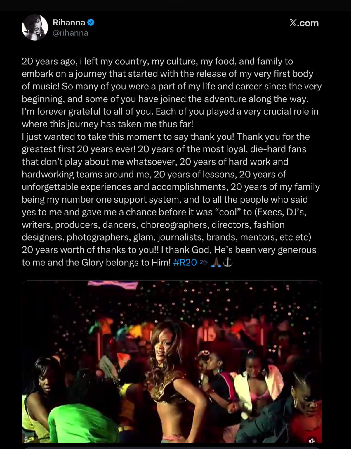 Rihanna at 20; sends a heart warming message to fans – Kpekpo Maxwell ...